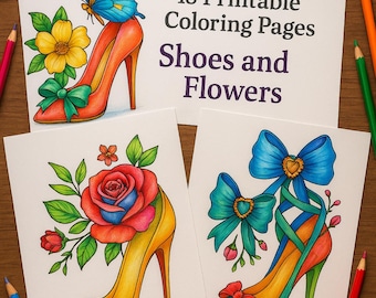 16 Printable Shoe and Flower Coloring Pages | High Heel Fashion Designs ...