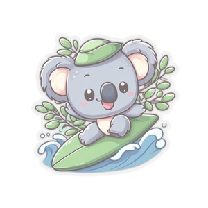 Surfing Koala Sticker - Etsy