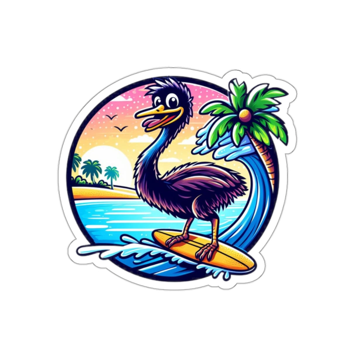 Surfing Emu Sticker - Etsy