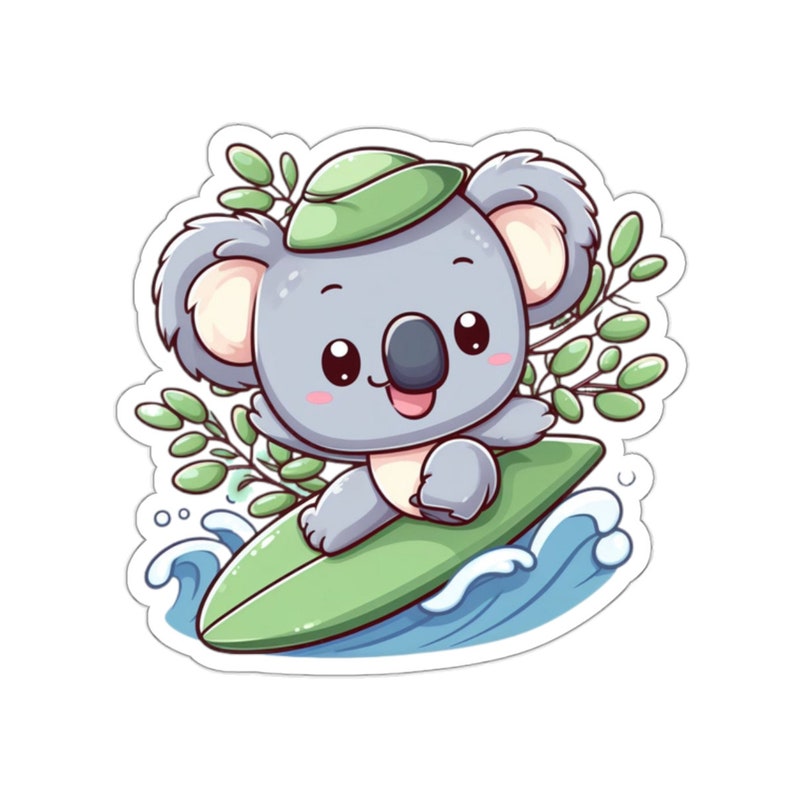 Surfing Koala Sticker - Etsy