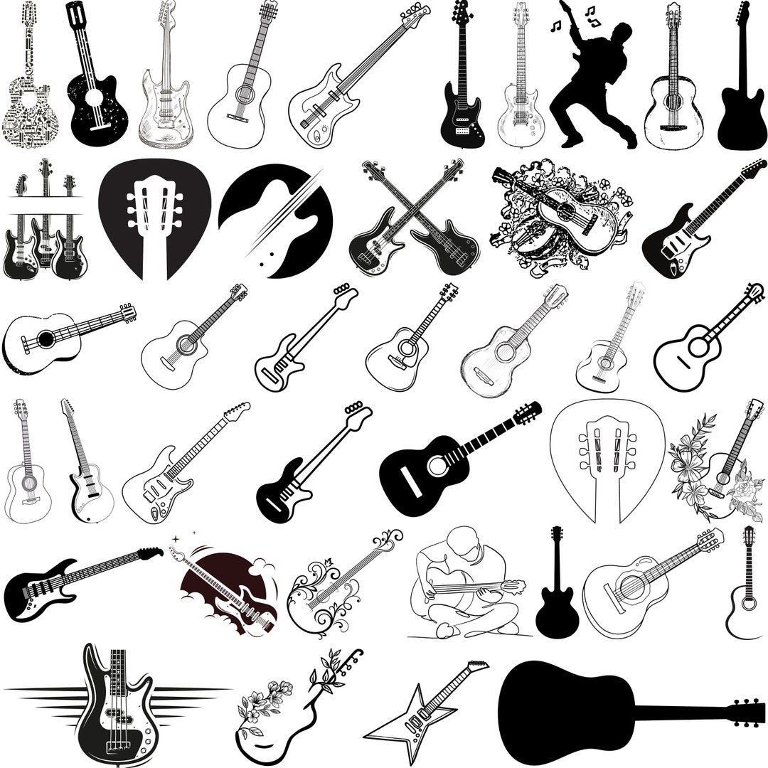 Guitar SVG Bundle, Guitar Clipart, Acoustic Guitar Svg, Guitar SVG Cut ...