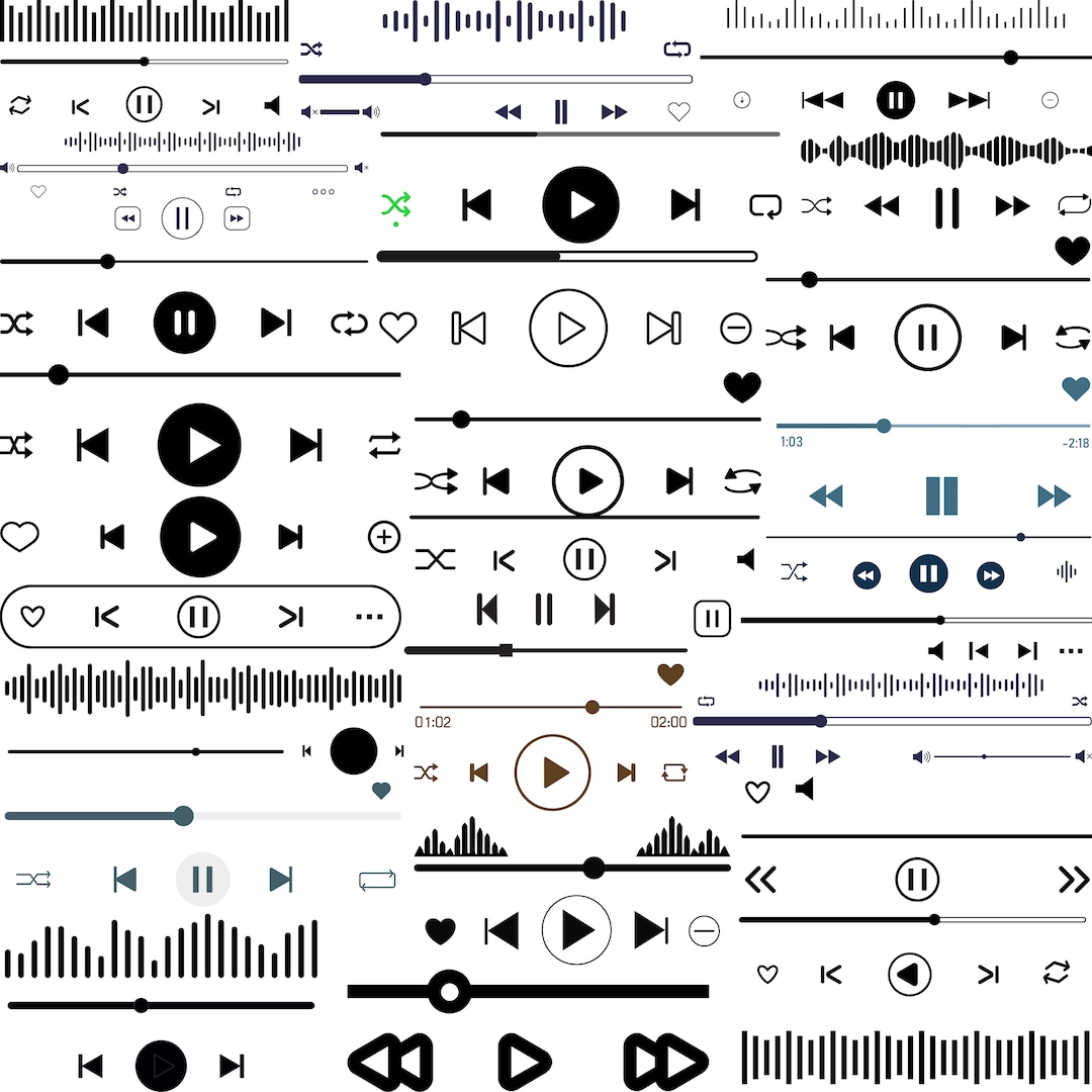 Music Player Svg Bundle, Play Buttons Svg, Audio Control Svg, Custom ...