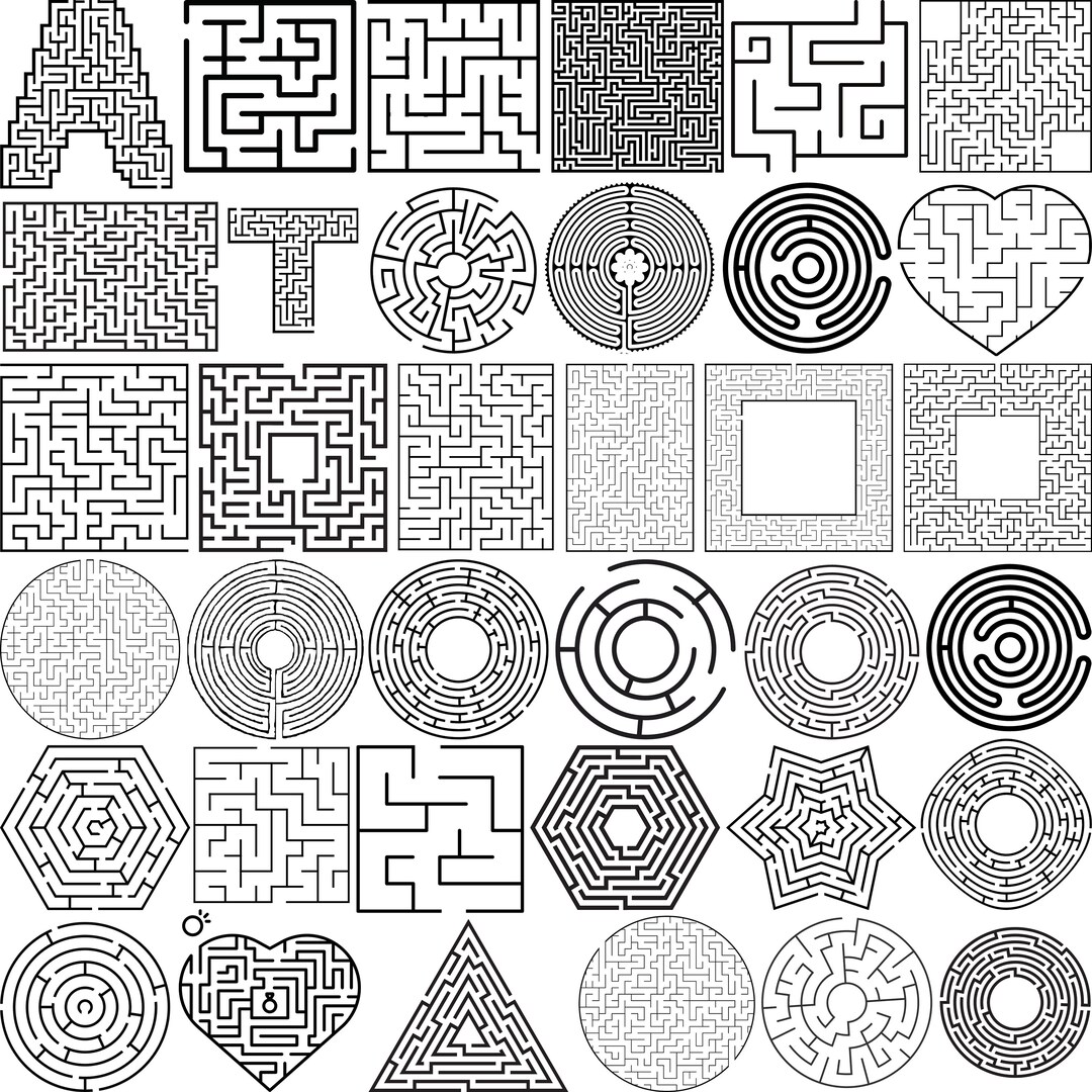 Labyrinth SVG Bundle, Maze Png Bundle, Labyrinth Clipart, Maze ...