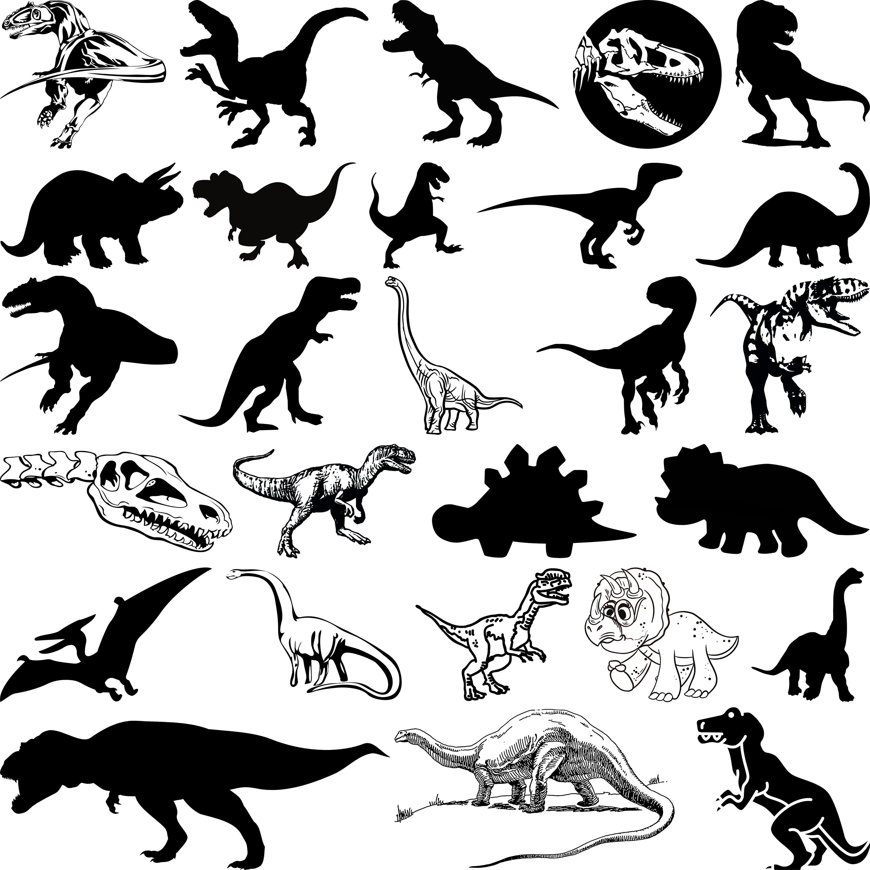Paquete de dinosaurios svg, silueta de dinosaurio, lindo dinosaurio svg ...