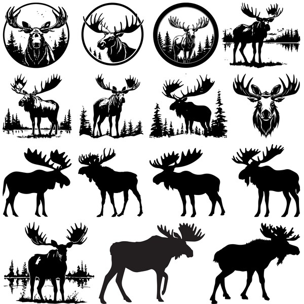 Moose Clipart - Etsy