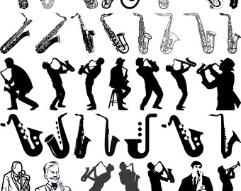 Saxophone SVG Bundle, Saxophone Player Svg, Saxophone Dxf, Saxophone ...