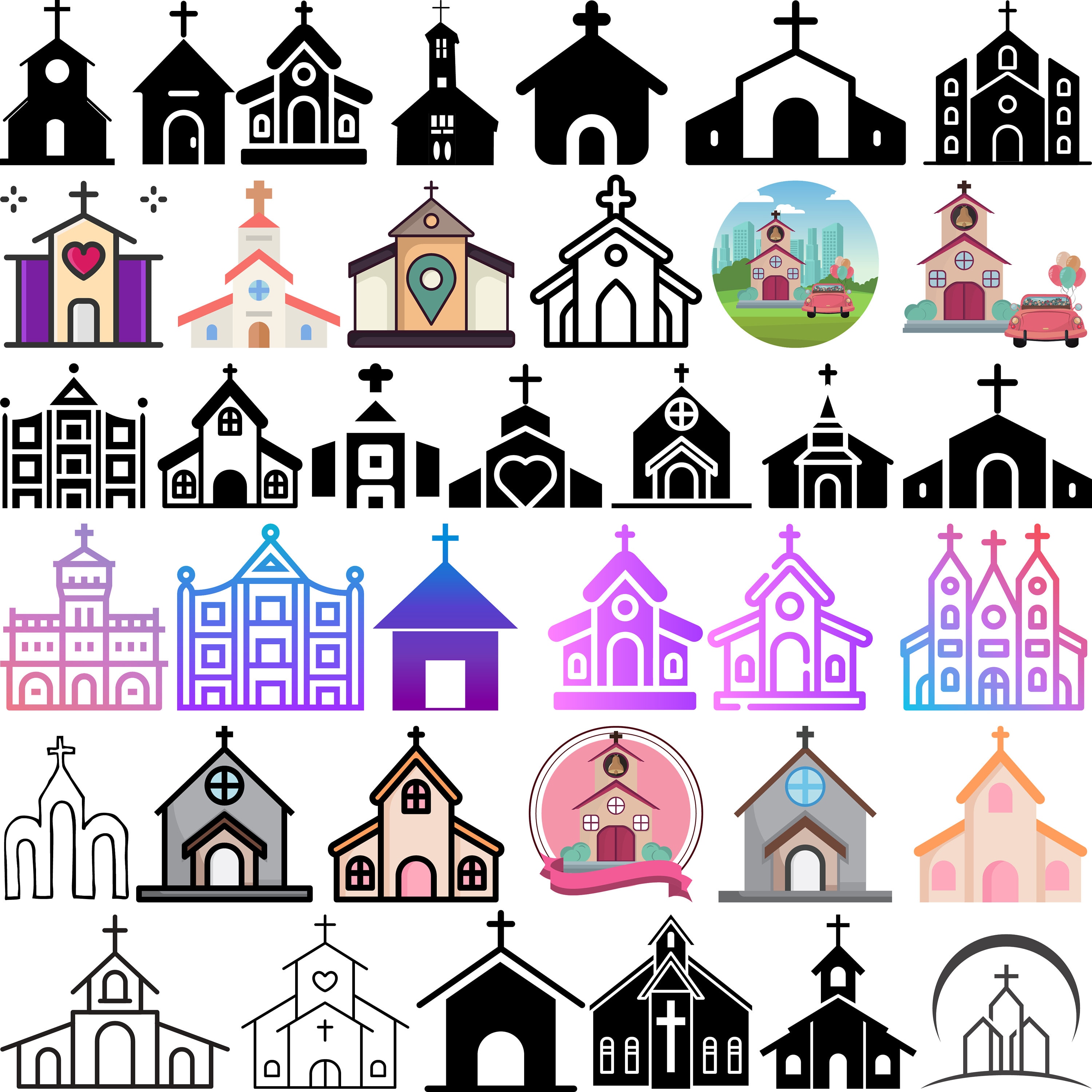 Church SVG Bundle, Church Vector, Church Silhouette, Religious Svg ...