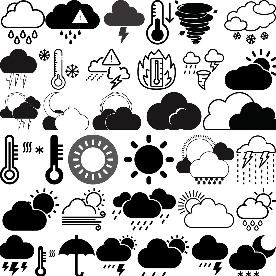 Weather Svg Bundle,weather SVG Files,weather Vector, Weather ,cut Files ...