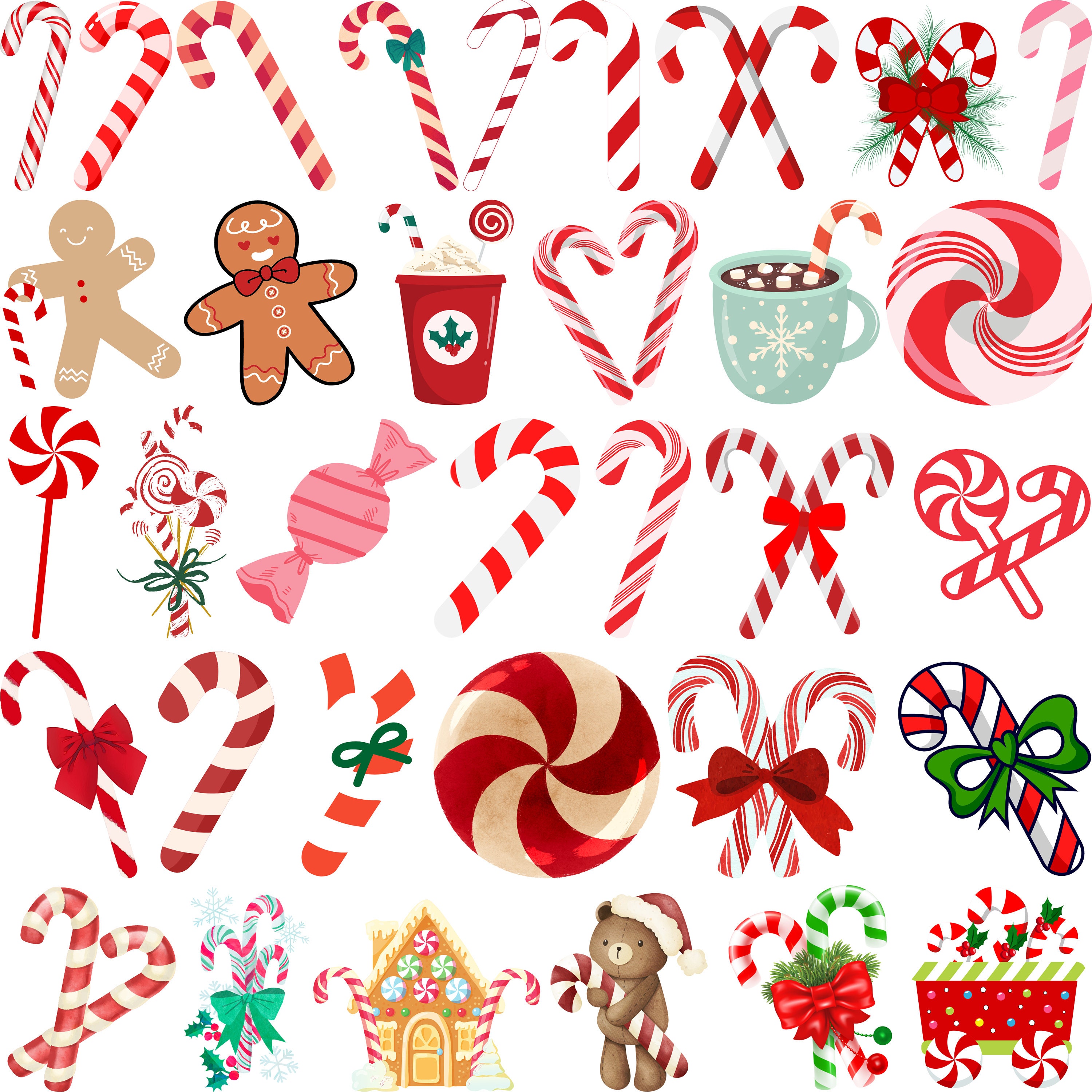 Candy Cane SVG Bundle, Cane SVG, Candy Canes Clipart, Candy Cane Svg ...