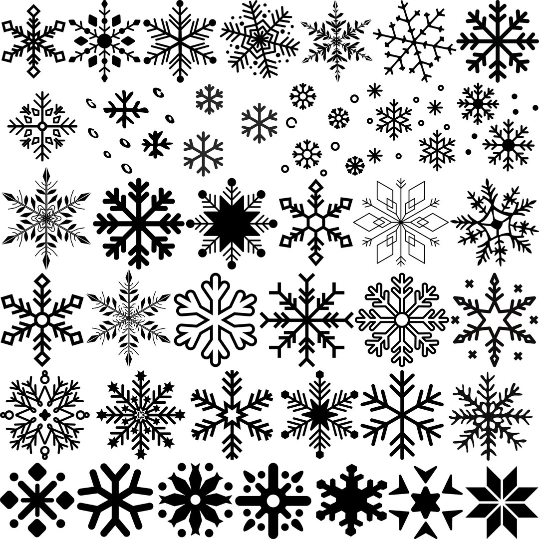 Paquete SVG de copo de nieve, SVG de invierno en copos, archivo cortado ...