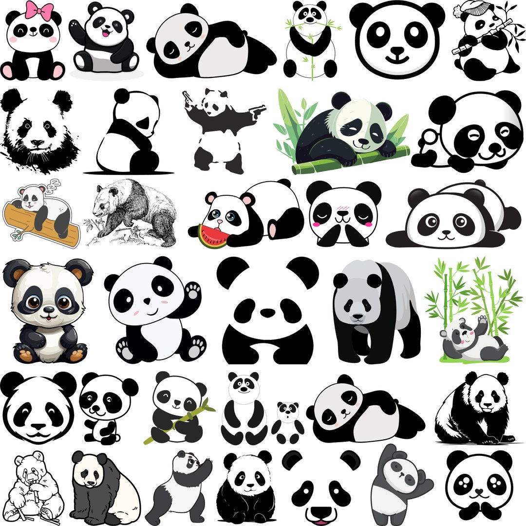 Panda Svg Bundle Panda Face Svg Cute Panda Svg Panda Head - Etsy