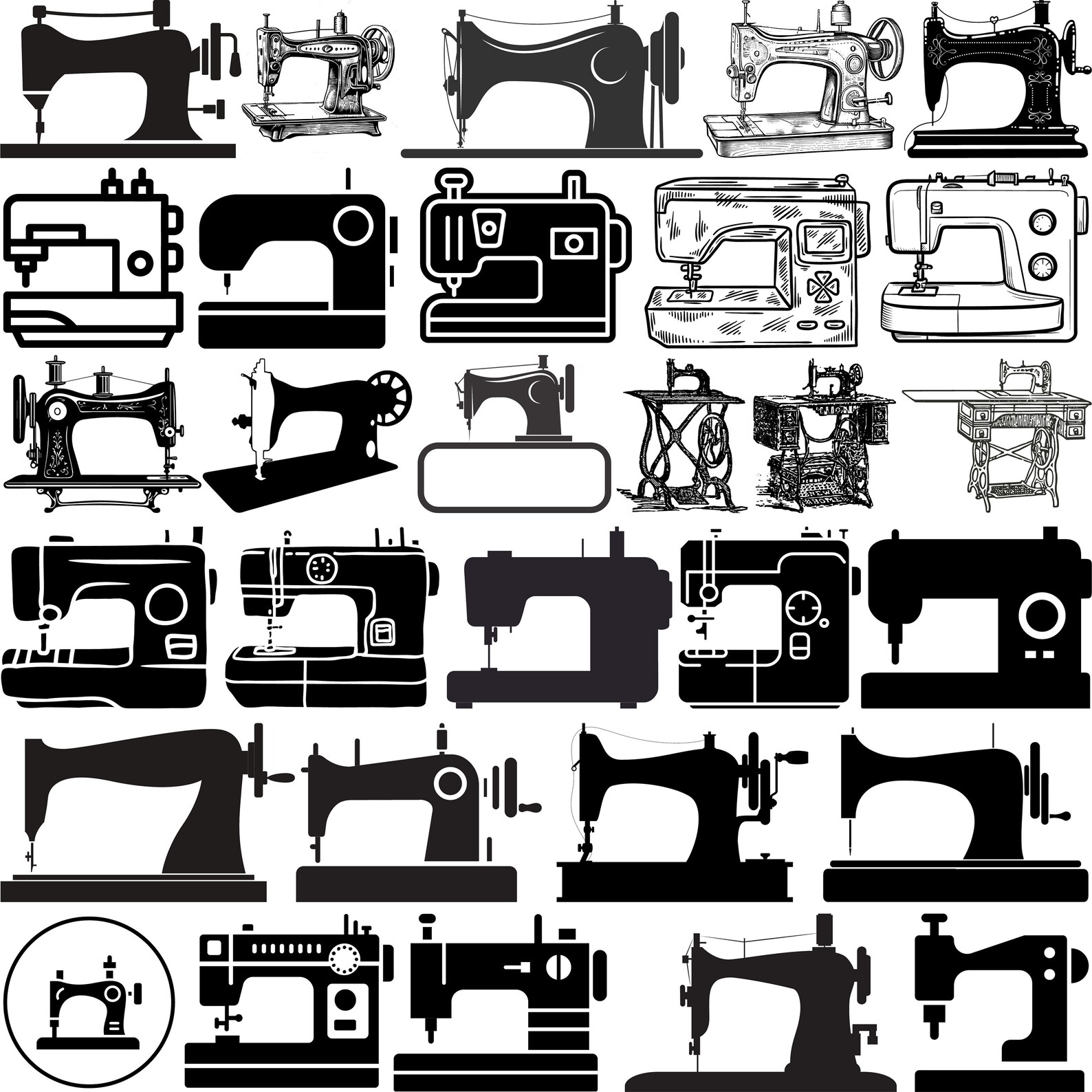 Sewing Machine Bundle Svg, Sewing Monogram, Sewing Clipart, Sewing ...