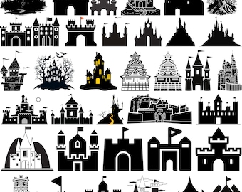 Castle Svg Bundle, Castle Clipart, Castle Silhouette, Princess Castle ...