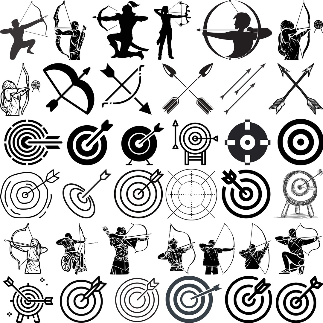 ARCHERY SVG BUNDLE, Archery Clipart, Archery Vector, Bow and Arrow Svg ...