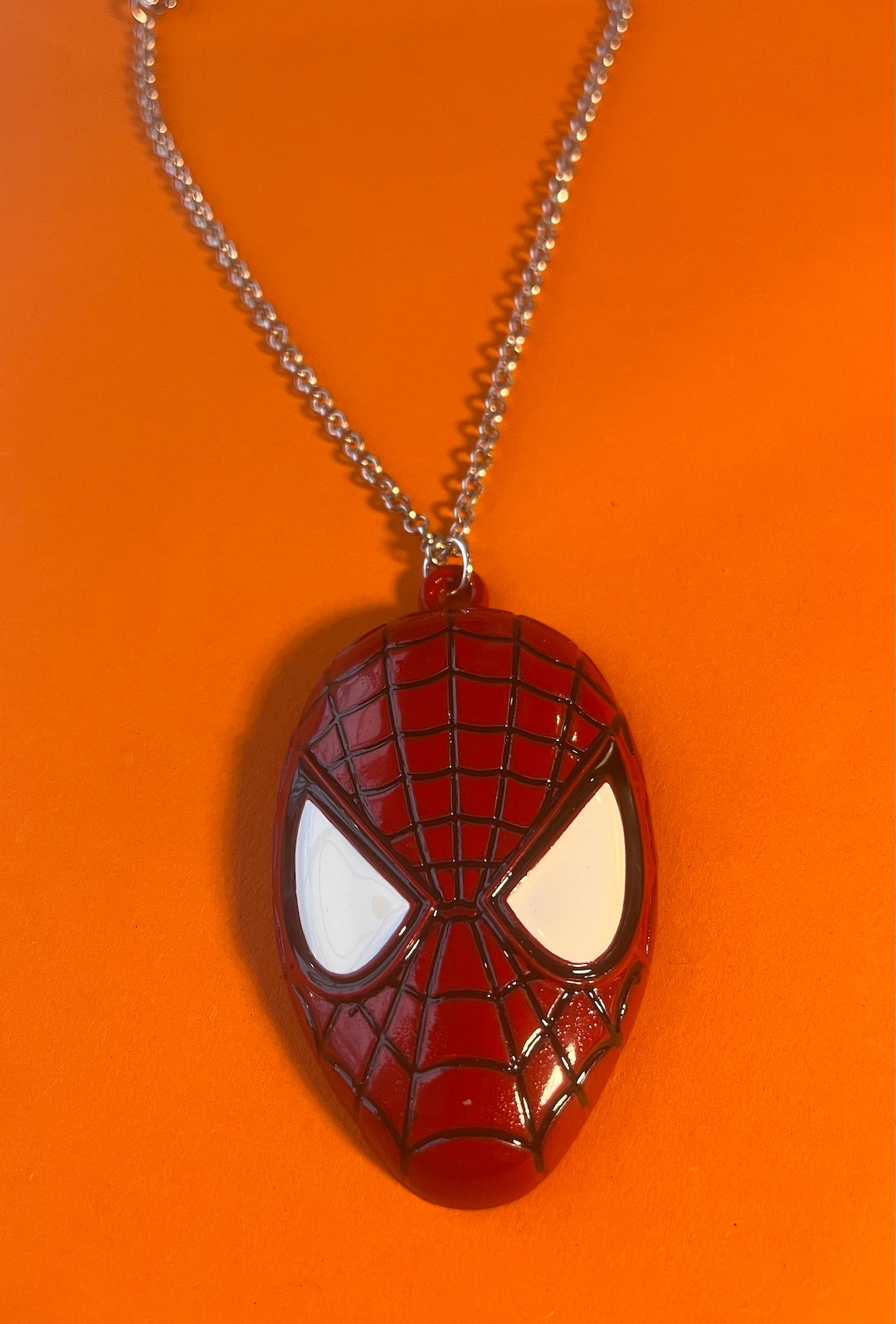 Marvel’s Spiderman Red Face Necklace - Peter Parker Themed Necklace - Etsy