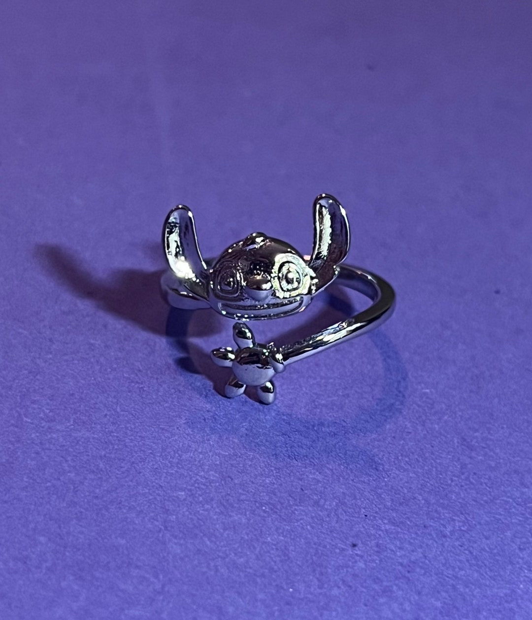 Disney's Lilo and Stitch Ring Stitch Face Ring With Adjustable Sizing ...