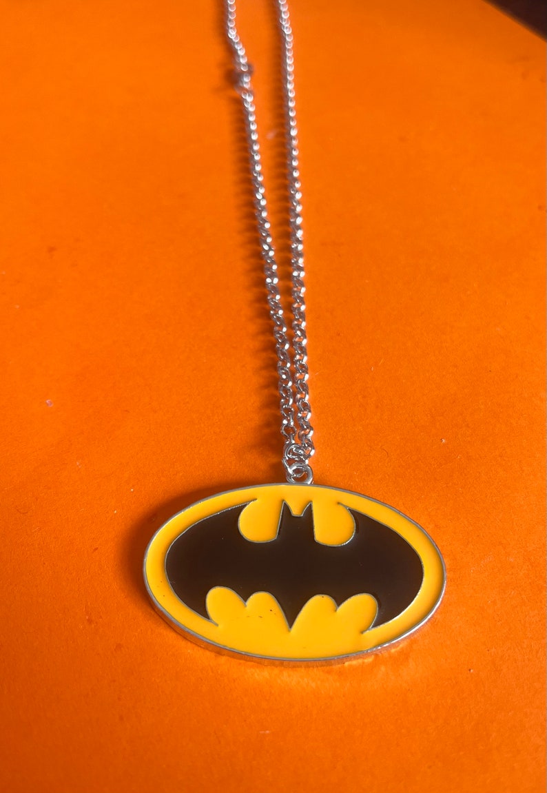 Dc's Batman the Dark Knight Bat Symbol Logo Necklace - Etsy