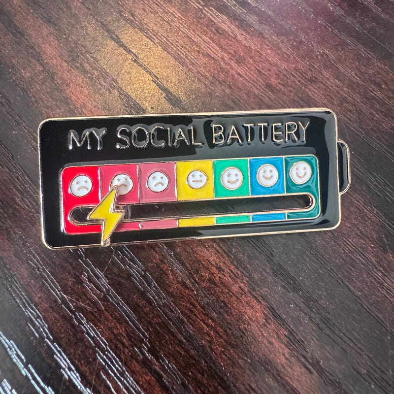 Social Battery Badge - Etsy