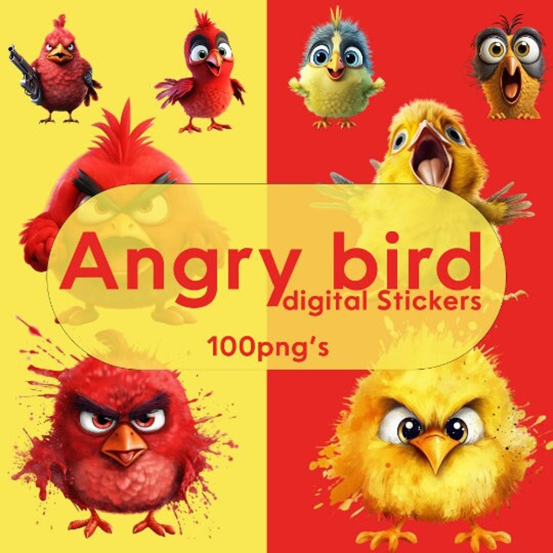 Angry Bird Digital Sticker Angry Bird Bundle Stickers Printable ...