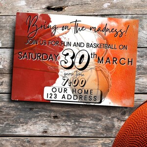 College Basketball Invitation Custom Digital Download Printable ...