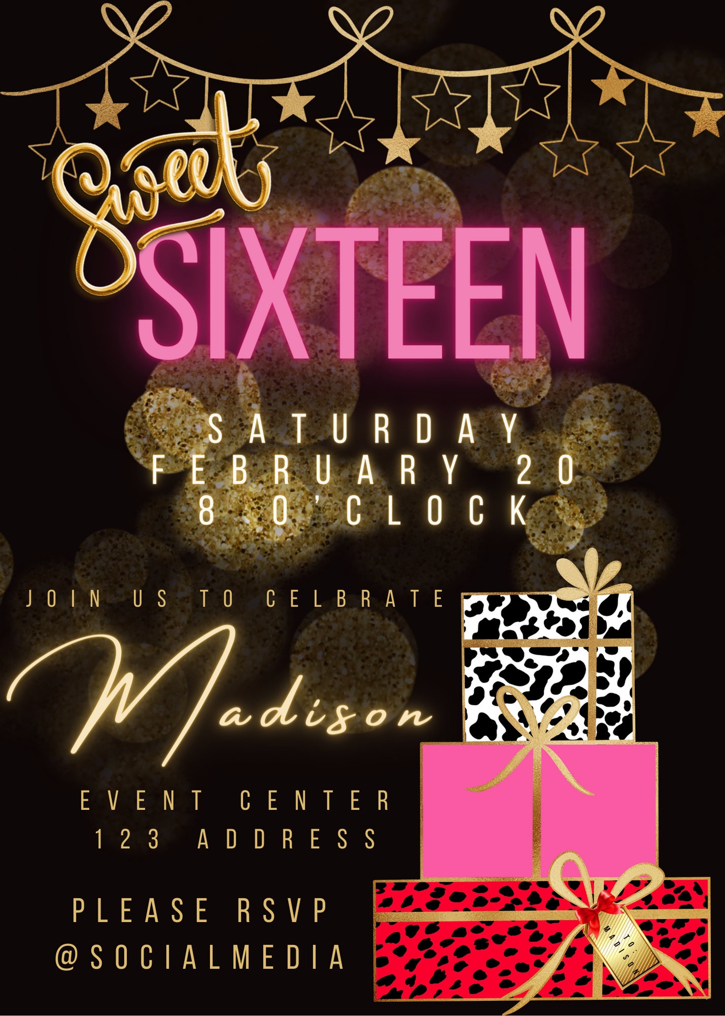 Sixteen Sweet 16 Birthday Party Invitation Custom Digital Download ...