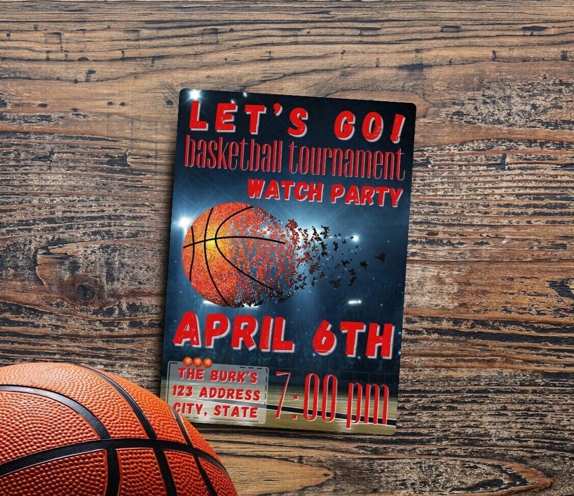 College Basketball Tournament Invitation Custom Digital Download Watch ...