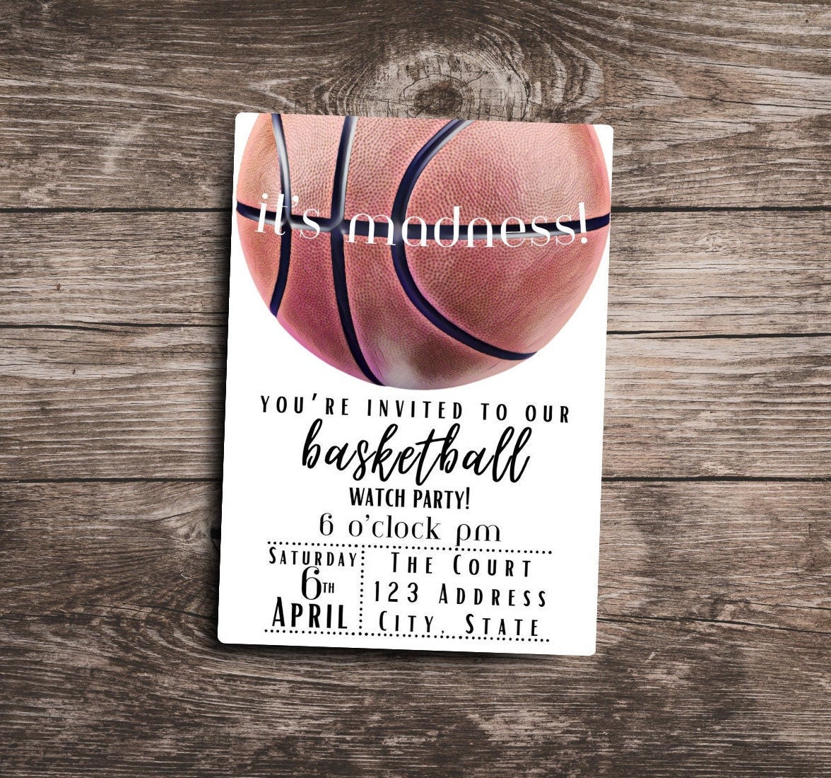College Basketball Playoffs Invitation Watch Party Custom Digital ...