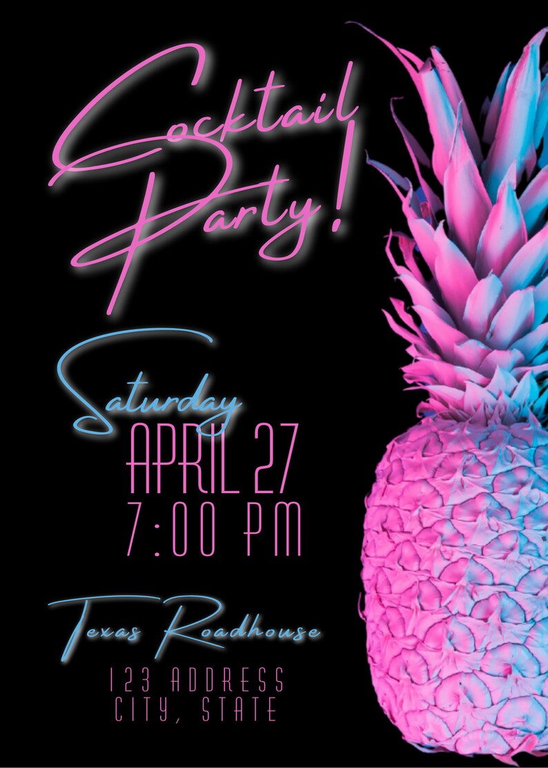Cocktail Party Invitation Custom Digital Download Printable 5x7 ...