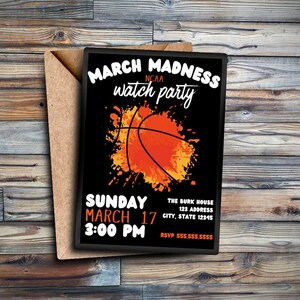 March Basketball Watch Party Invitation Custom Digital Download ...
