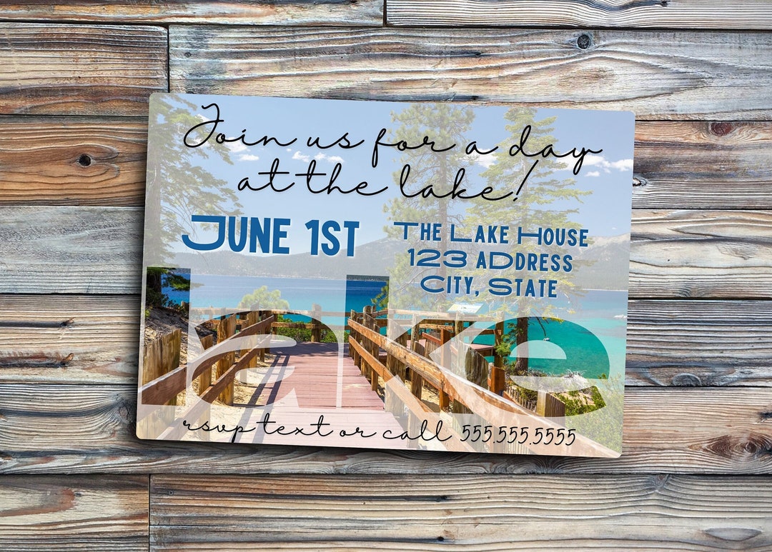 Lake Invite Boat Day Invite Lake Trip Invite Lake Weekend Invite Lake ...