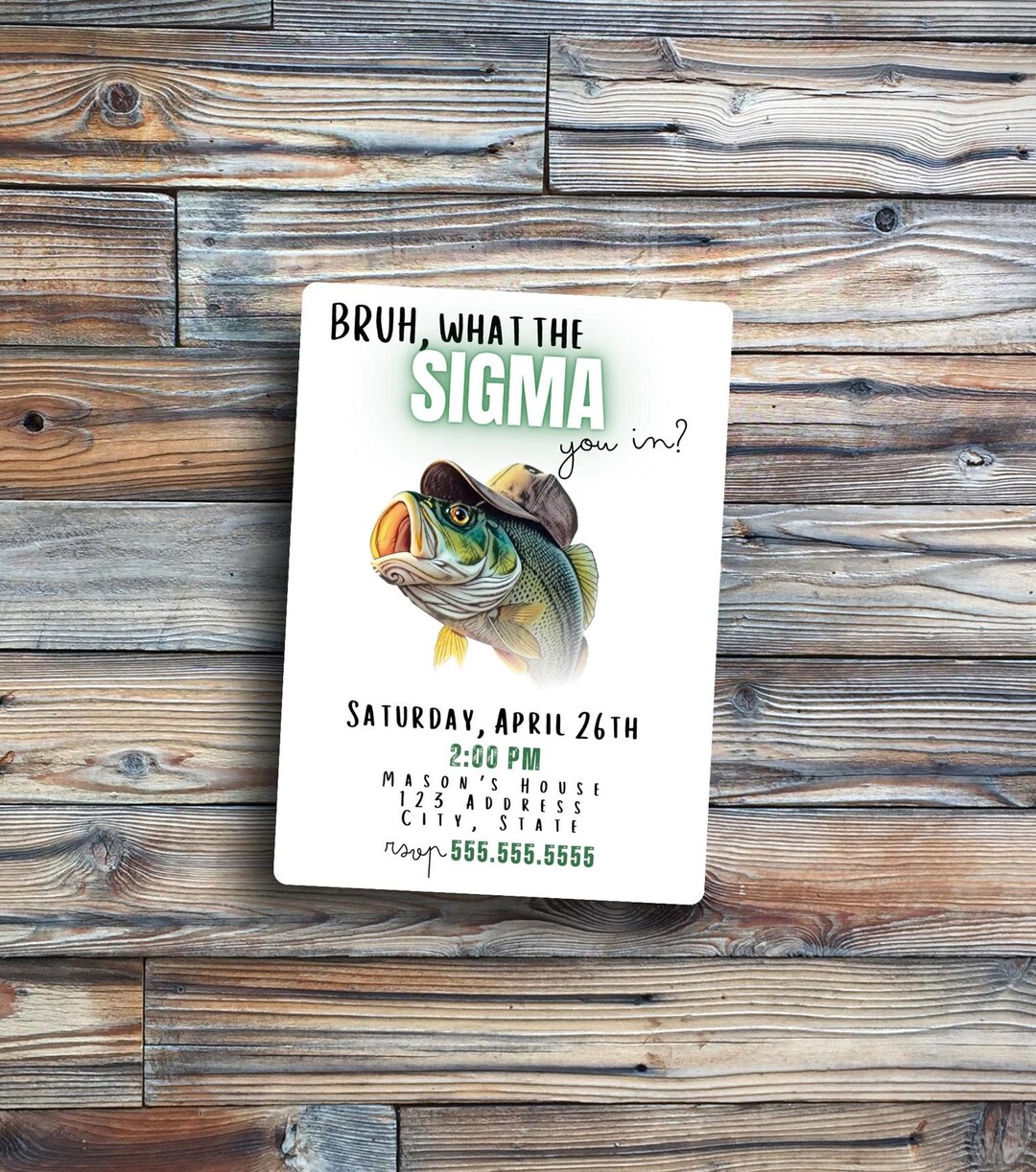 Fish Birthday Invitation Fishing Birthday Party Bass Fishing Digital ...