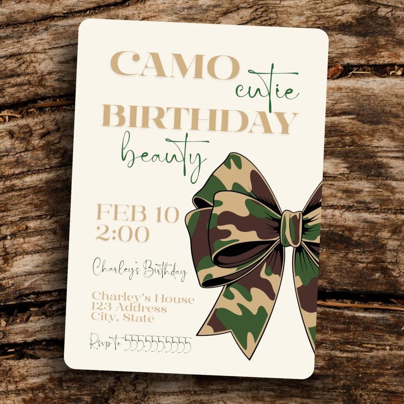 Camo Invitation - Etsy