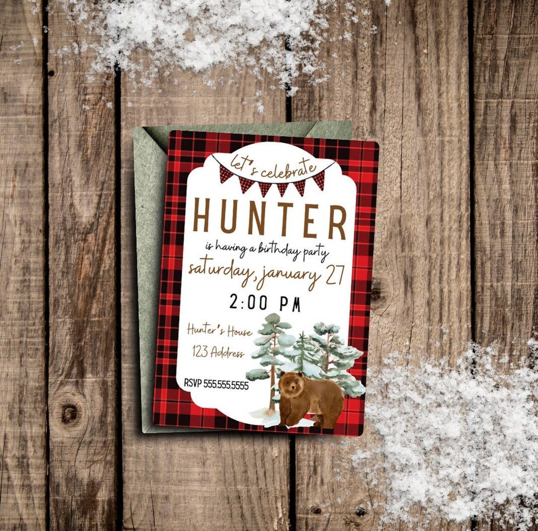 Winter Birthday Party Invitation Custom Personalized Digital Download ...