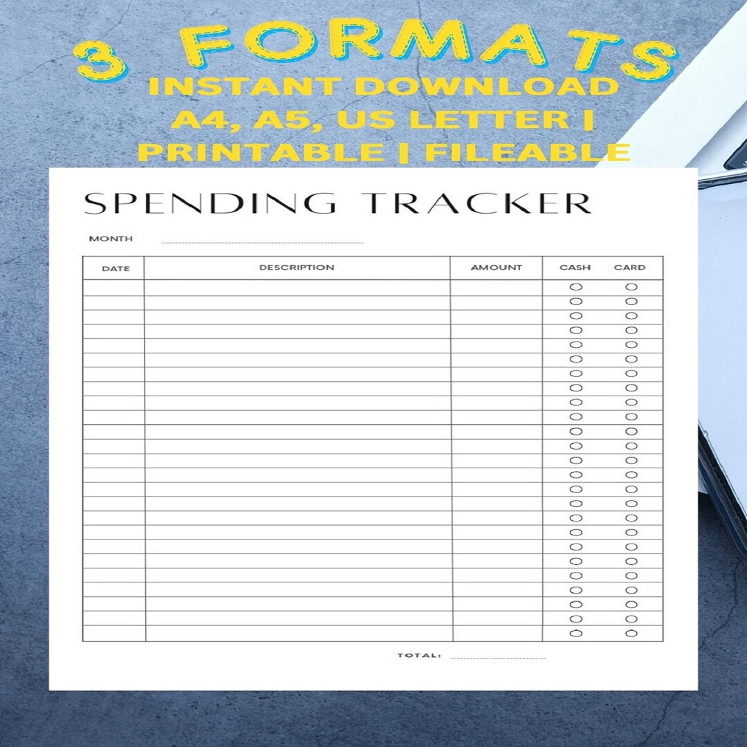 Spending Tracker Printable, Expense Tracker, Budget Template, Financial ...