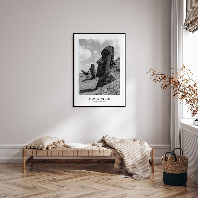 Moai Statues Wall Art, Moai Statues Wall Decor, Moai Statues Poster ...