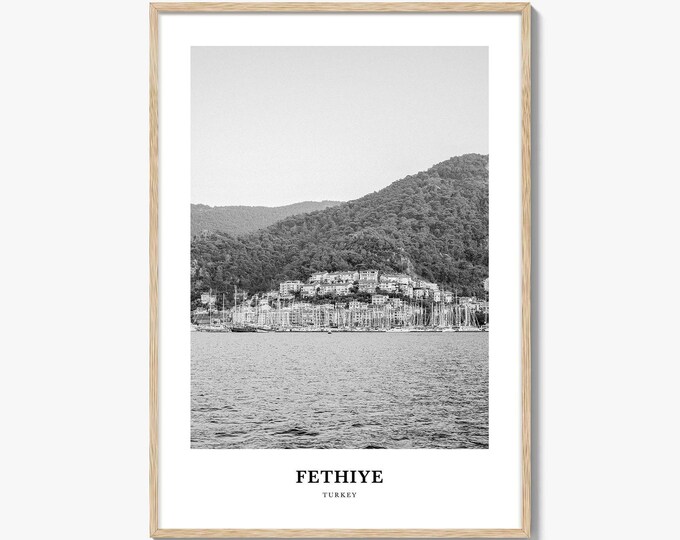 Fethiye Map Print, Fethiye Travel Map, Fethiye Wall Decor Art, Fethiye ...