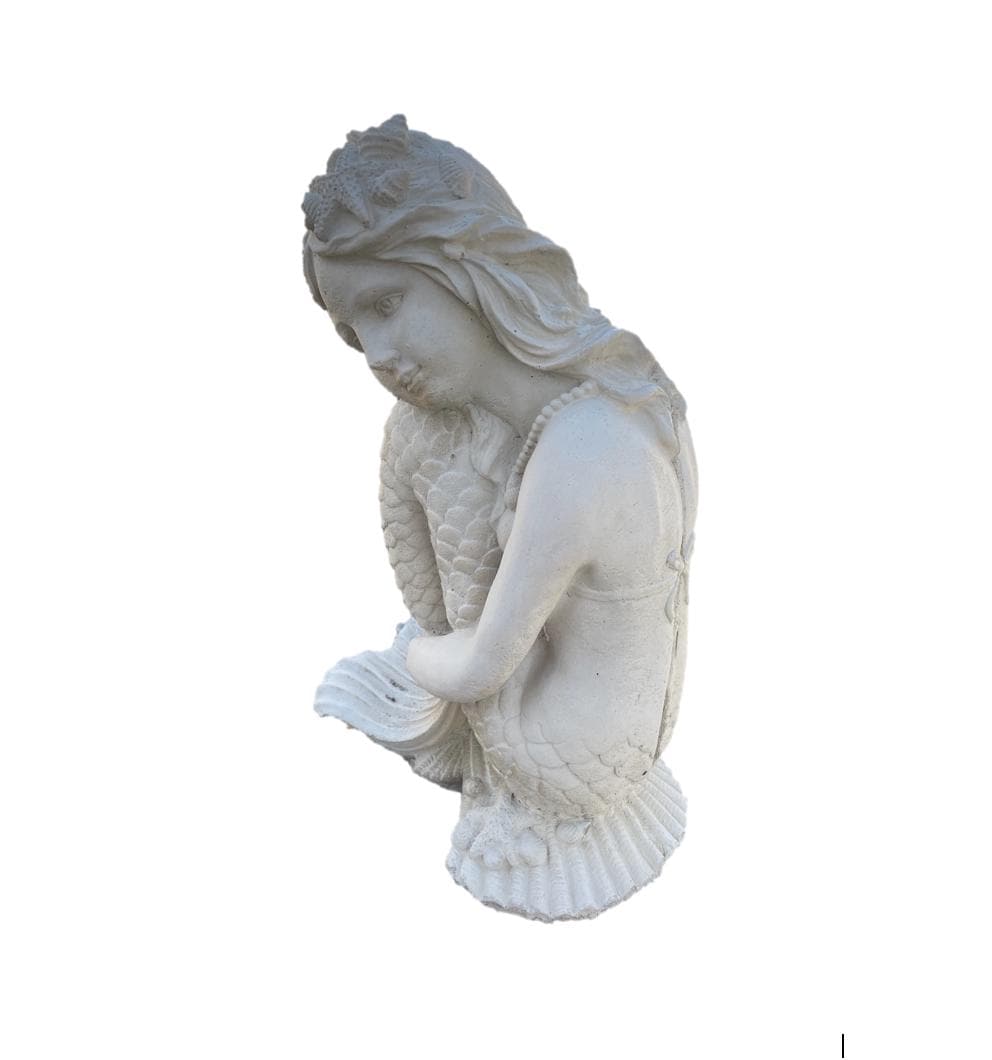 Sitting Mermaid (sm) Concrete Statue - Natural Concrete - Etsy