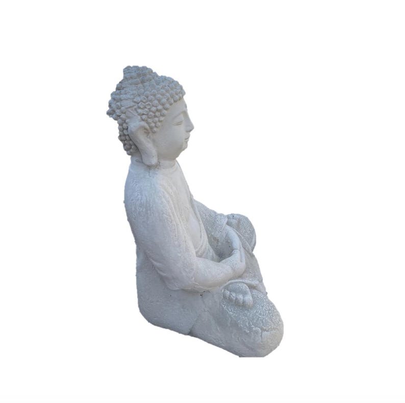 Meditating Buddha Concrete Statue 12" - Natural Concrete - Etsy