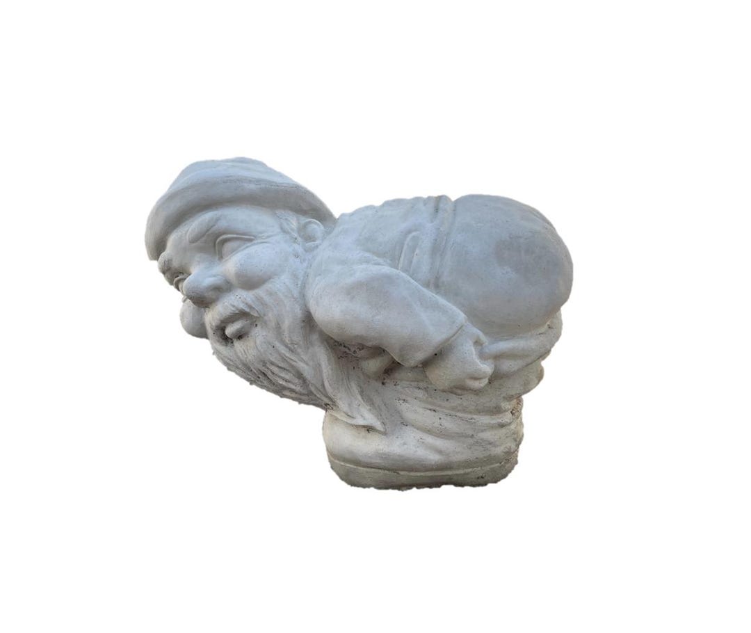 Rear Mooning Gnome Concrete Statue - Natural Concrete - Etsy