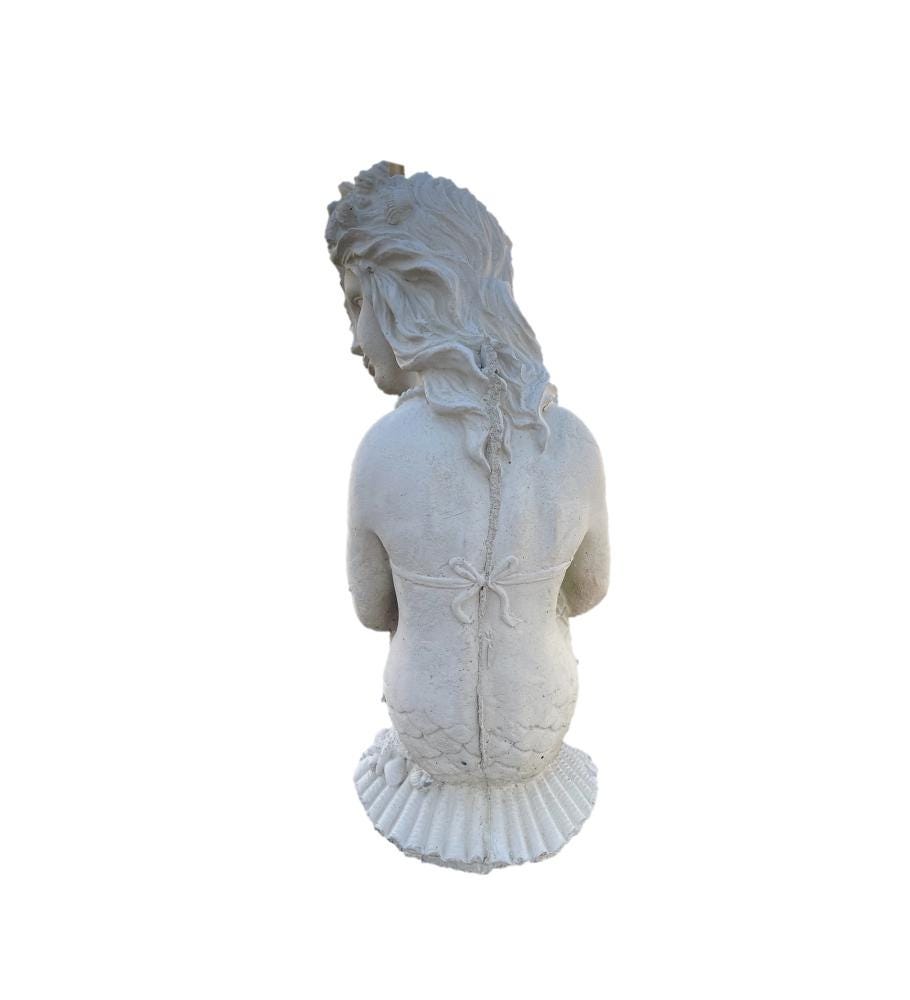 Sitting Mermaid (sm) Concrete Statue - Natural Concrete - Etsy
