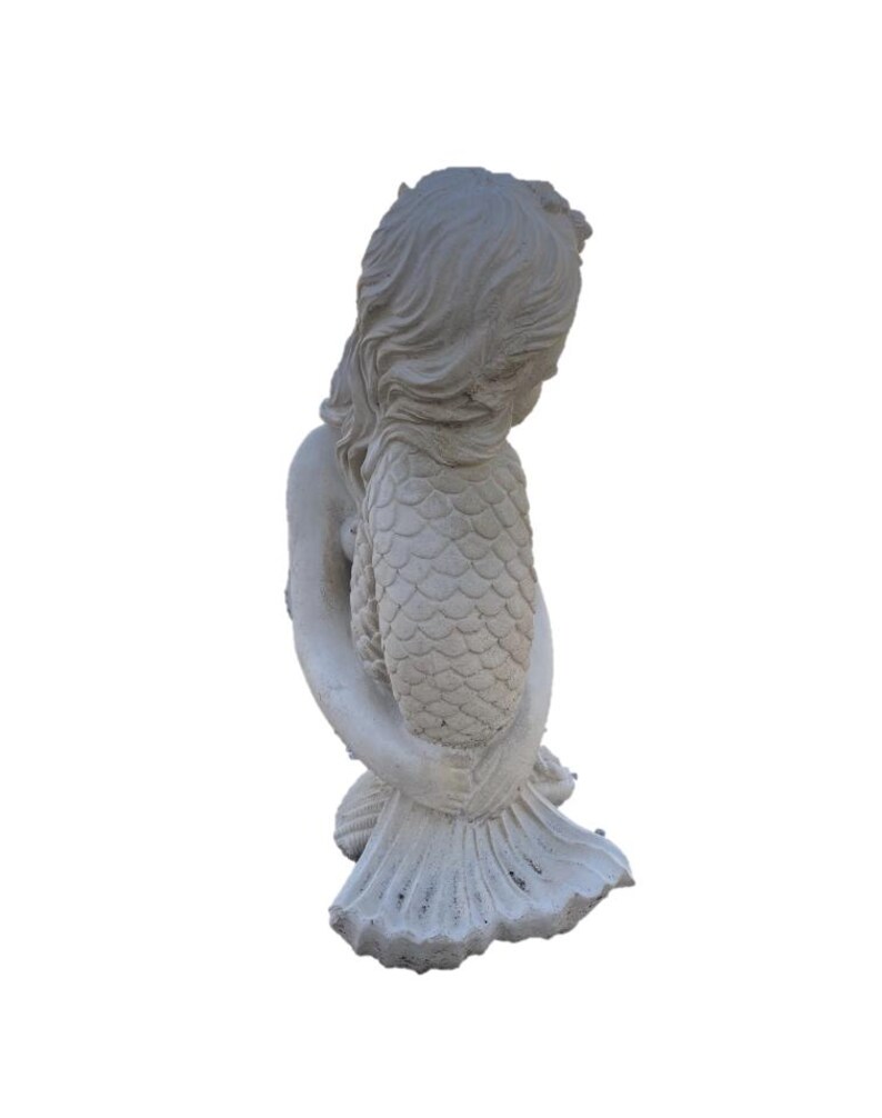 Sitting Mermaid (sm) Concrete Statue - Natural Concrete - Etsy