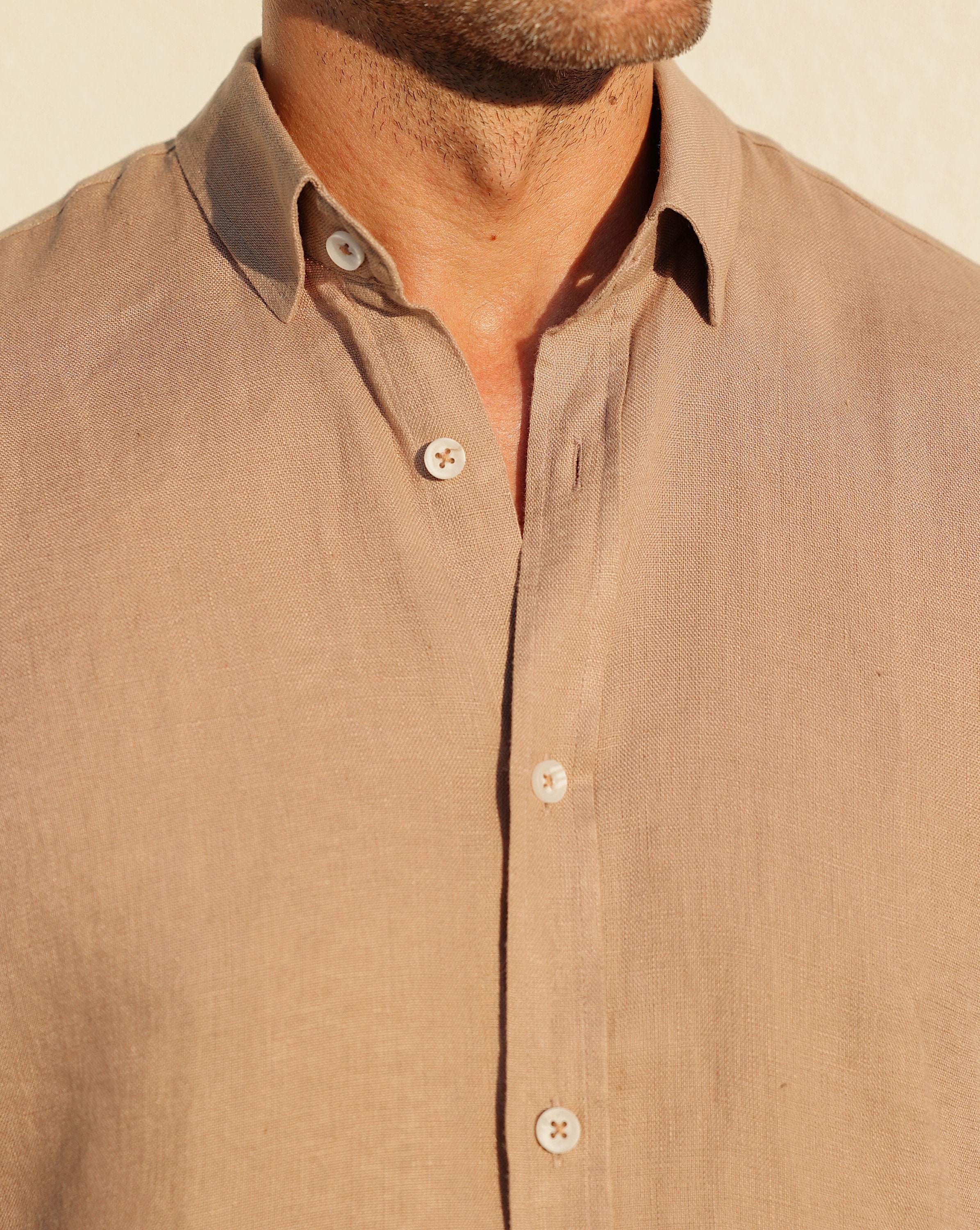 Light Brown Linen Shirt for Men 100% Linen Shirt - Etsy