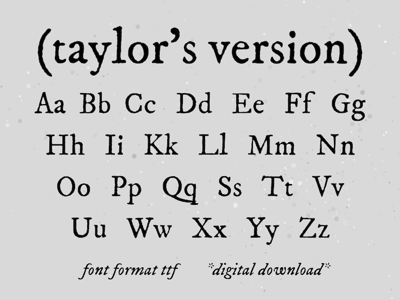Taylor's Version Font, Swiftie, Tff, TS, Swift, Fonts, Alphabet ...