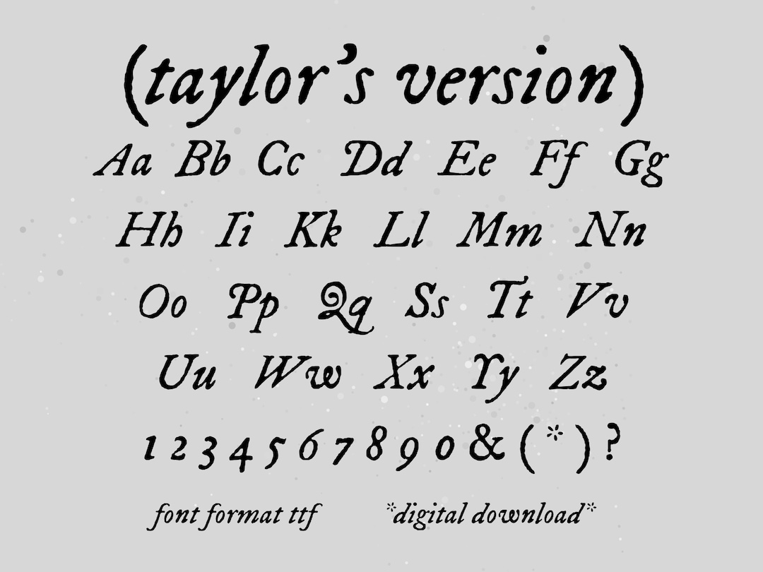 Taylor's Version Font, Swiftie, Tff, TS, Swift, Fonts, Alphabet - Etsy