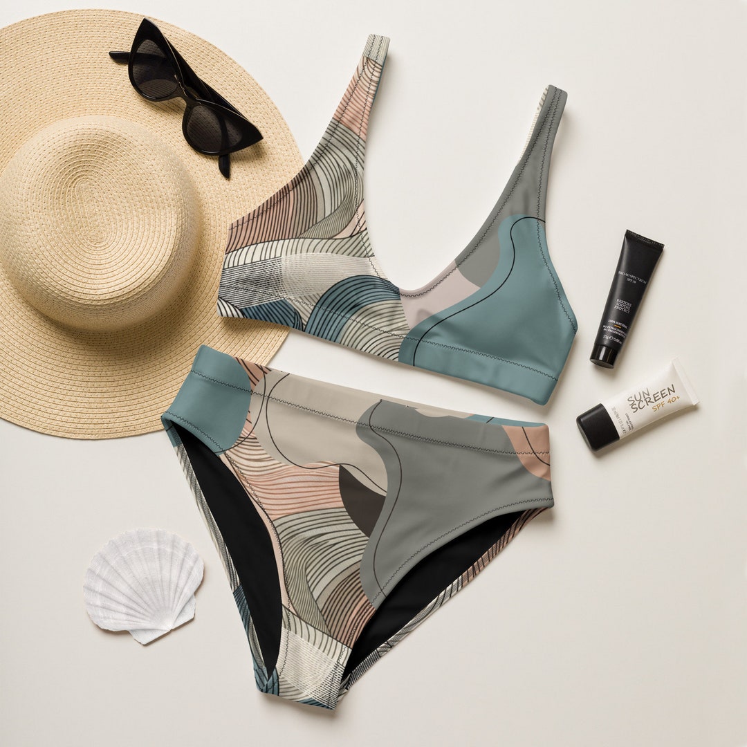 Modern Waves Bikini Set: Chic Sustainable Beachwear for - Etsy