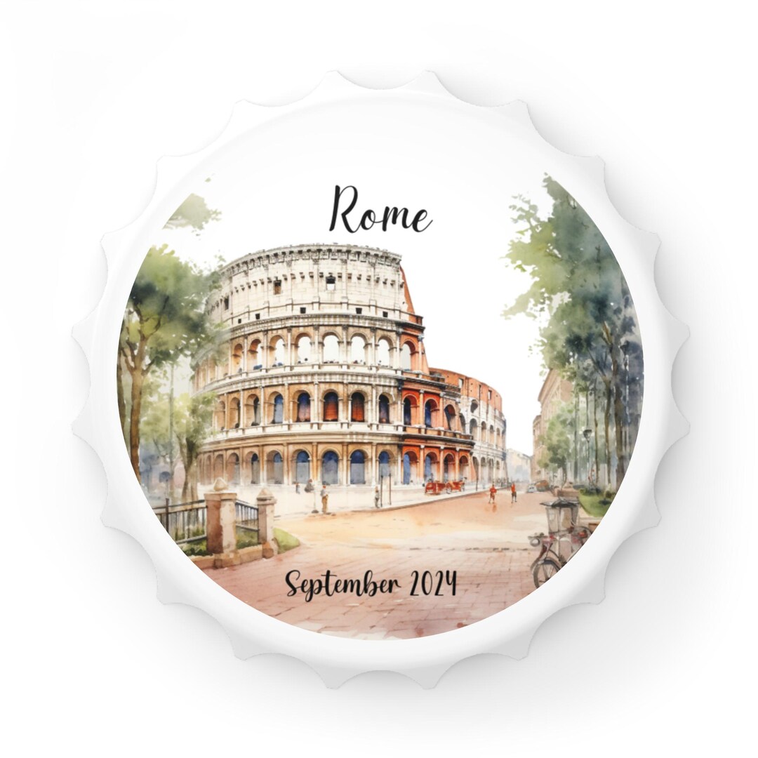 Custom Rome Italy Magnet Souvenir, Rome Gift Magnetic Bottlecap-shaped ...