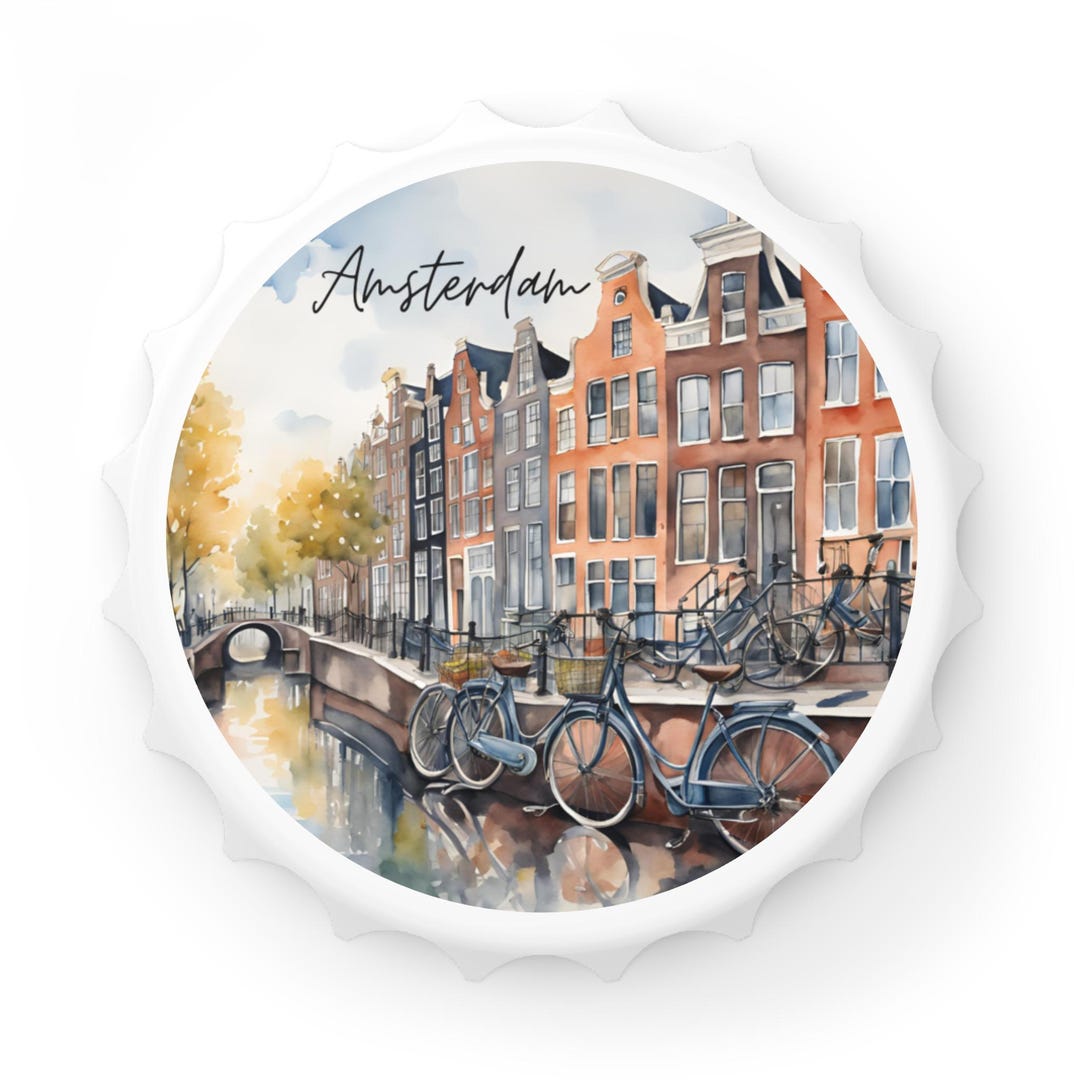 Magnetic Bottlecap-shaped Amsterdam Souvenir, the Netherlands Gift ...
