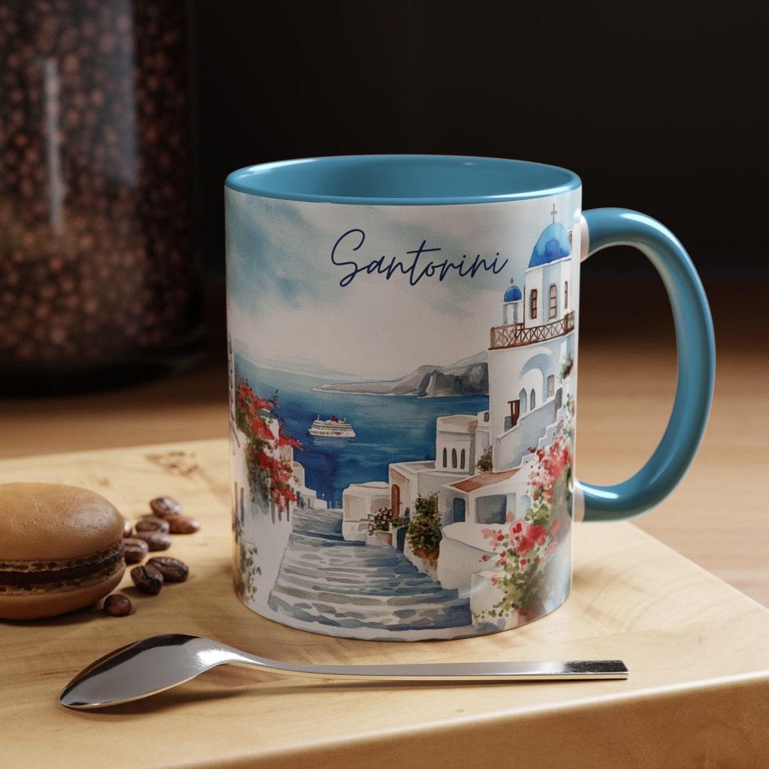 Santorini Mug, Greece Mug ,accent Coffee Mug, 11oz - Etsy