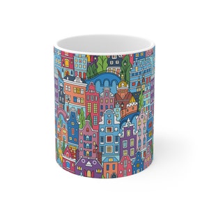 Amsterdam Coffee Mug, Cute Amsterdam Houses Mug, Amsterdam Gift ...