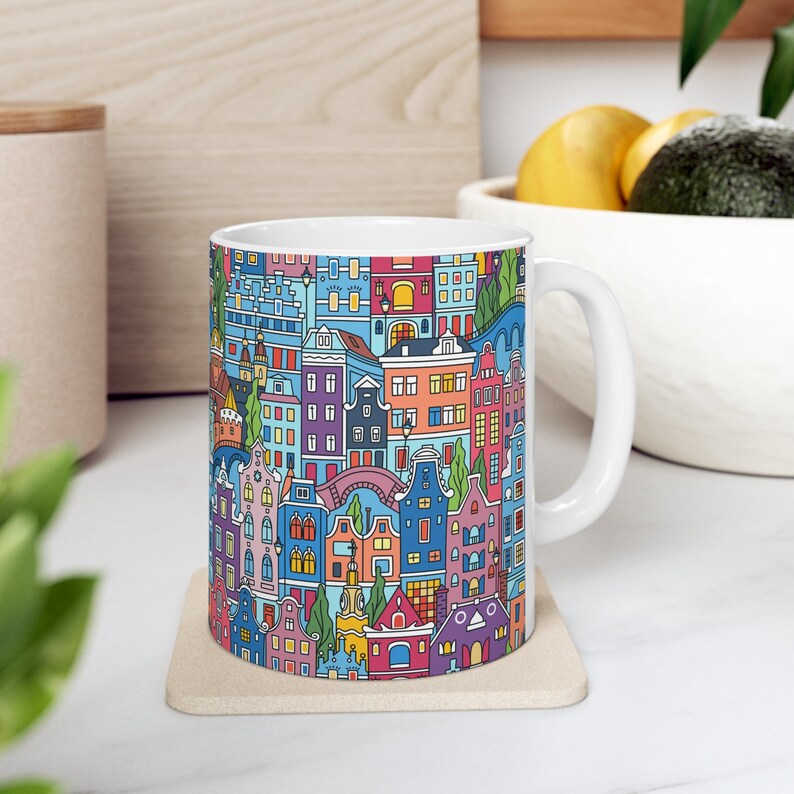 Amsterdam Coffee Mug, Cute Amsterdam Houses Mug, Amsterdam Gift ...